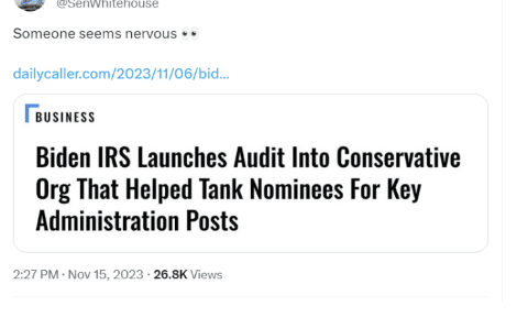 Democrat Senator Who Wanted to Fund IRS, Gloats Over IRS Audit of ...