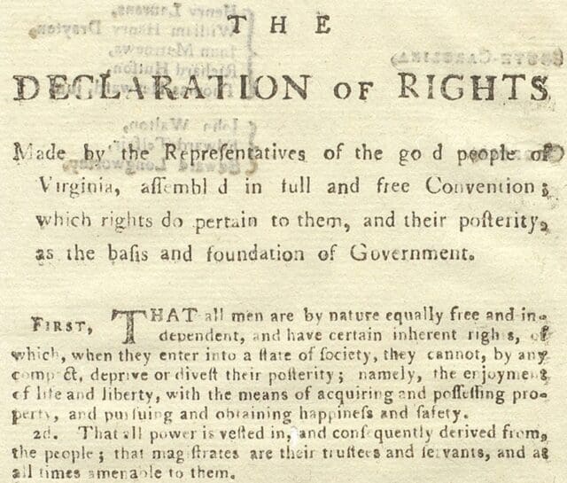A Drive-By History Of America's Freedom Documents: Virginia Bill Of ...